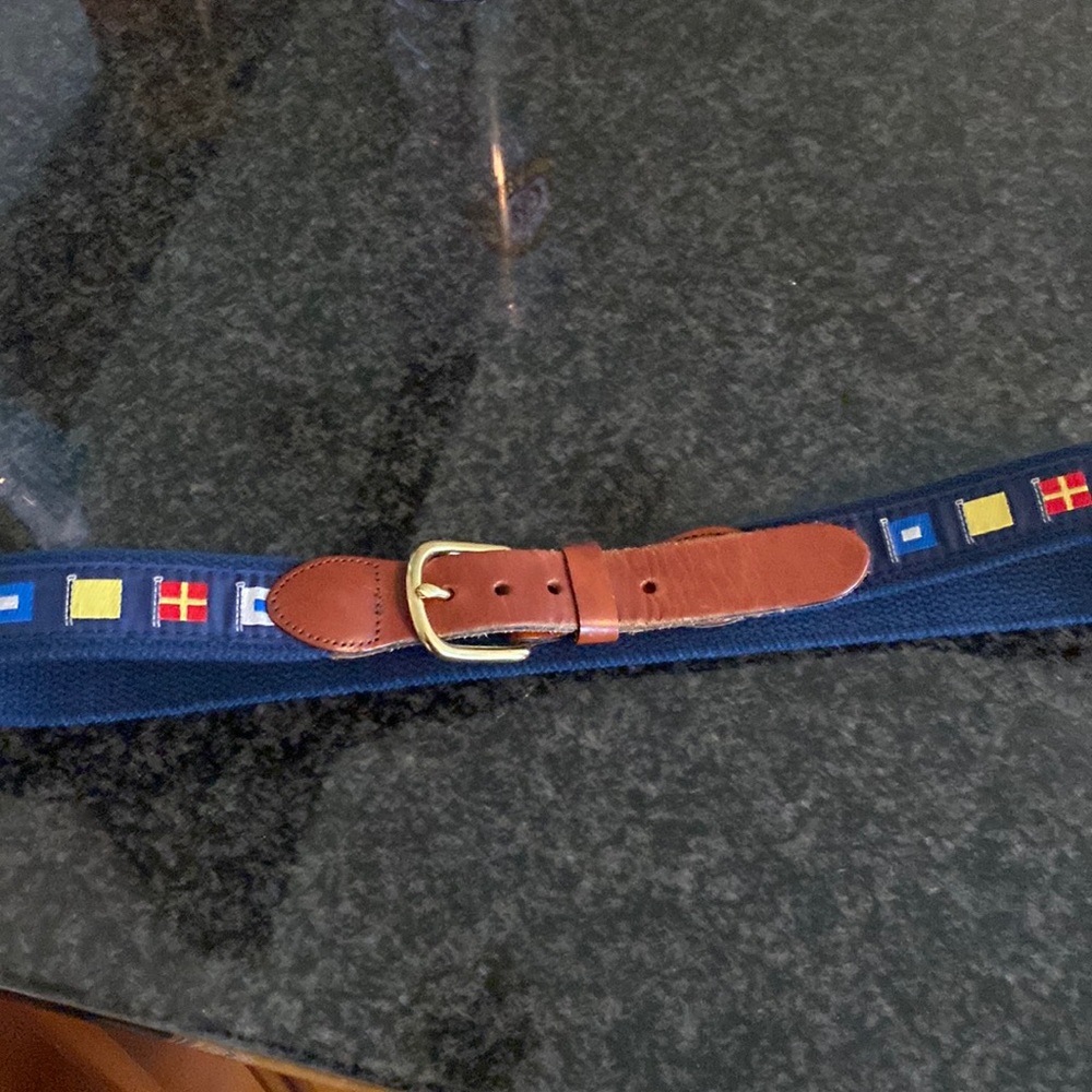 Vintage Leatherman Ship Flag Signal Belt Size 34 - Gem